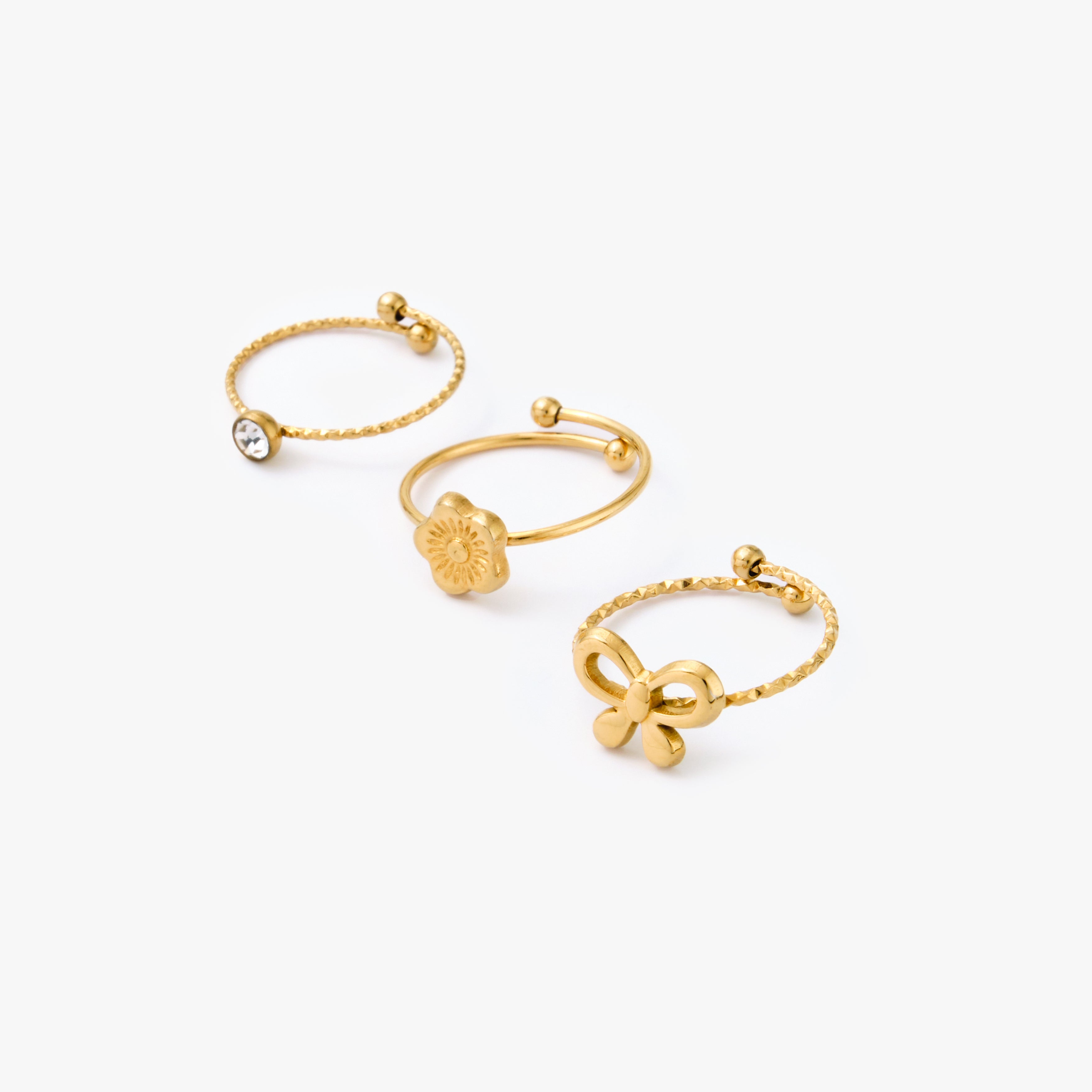 Harper Rings Set – Stacked Gold Statement Rings – Chouelle